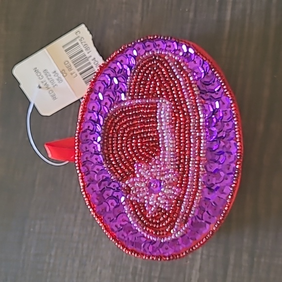 Bags | Red Hat Society Coin Purse Beaded Sequined In Red Purple | Poshmark